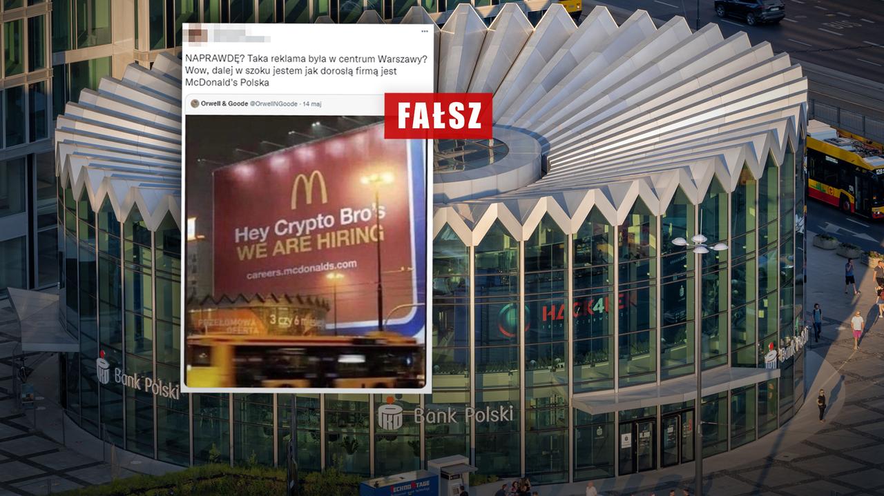 "Taka reklama w centrum Warszawy?" Nie, sieć fast foodów jej nie ...